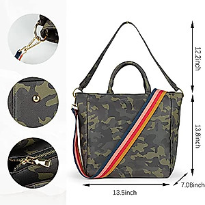 Viva Terry Vegan Leather Purses Tote Bag for Women Fashion Shoulder Bag Purse with Adjustable Strap… (Camo)