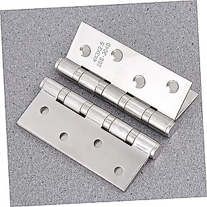 DOITOOL 6 Pcs 4 Home Furniture Hardware Interior Hinge with Screws Folding Door Hinge Folding Hinge Plated Hinge Bearing Steel Hinge Mute Flat Hinge Door Loose-Leaf Hinge Bearing Household