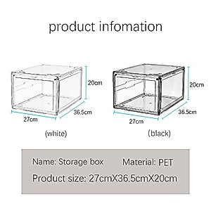 1Pack Shoe Display Case, Hard Plastic Shoe Boxes Stackable, Shoe Storage Box with Lid Clear Shoe Container Stackable Sneakers Organizer Magnetic Shoe Box, Sneaker Storage Fit up to US Size 14