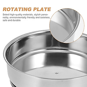 Alipis Rotating Storage Tray Kitchen Organizer Stainless Steel, Turntable Rack 360 Degree Spinning Storage Container Cabinet Organizer