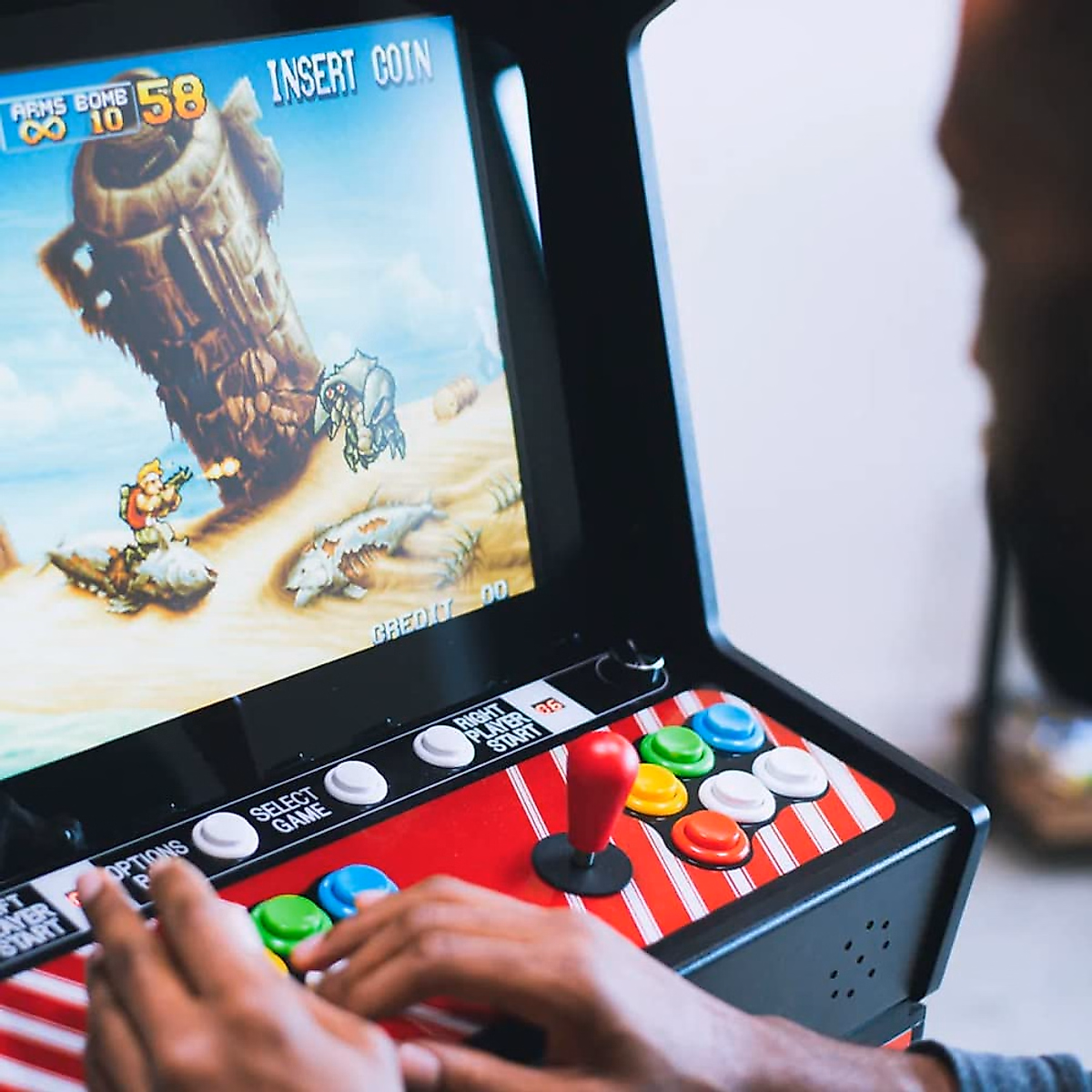 UNICO MVSX Arcade and Base, Pre-Loaded 50 SNK Official Genuine Retro Games, Support Two Players Fight Together by 2 Joysticks