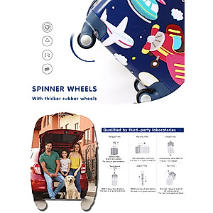 GURHODVO Kids Carry On Luggage for Boy's, Girl's Children Rolling Suitcase with 4 Spinner Wheels Hardshell Case for Toddler to Travel (airplane)