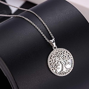 Aniu Tree of Life Necklace for Women Family Tree of Life Pedant Abalone Shell Tree Jewelry Birthday Anniversary Christmas Gifts Palm Tree Necklace for Mom Daughter Wife