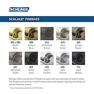 Schlage F58 ADD 622 Addison Exterior Handleset with Deadbolt, Matte Black (Exterior Half Only)