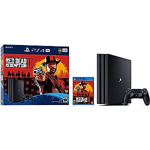 Playstation 4 Pro 2TB SSHD Console with Red Dead Redemption 2 Bundle, 4K HDR, Playstation Pro Enhanced with Solid State Hybrid Drive (Renewed)