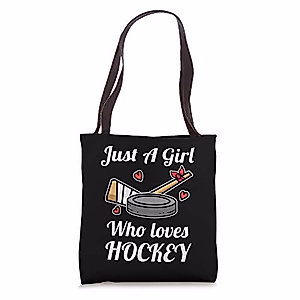 Just A Girl Who Loves Hockey Ice Hockey Girl Jersey Tote Bag