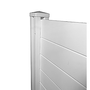 Enclo Privacy Screens ZP19014 No Dig Premium Full-Coverage White Vinyl Privacy Fence Screen Kit, 48" W x 48" H, Perfect to Enclose Trash Bins and A/C Units (2-Panels)