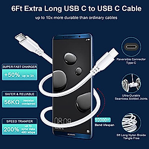 Super Fast Charger Samsung Type C for Samsung Galaxy A14 A13 5G A03S A53 A23 A54 A34 A33/S23 S22 Ultra/S21 FE/S20/A04S/Z Flip 4 3/Z Fold4,Pixel 7,USB C Wall Charger Charging Block 6FT USBC to C Cable