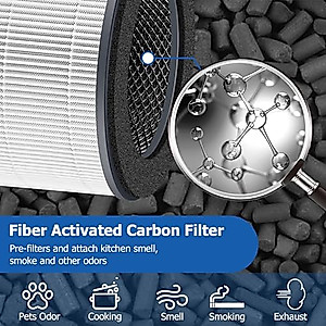 ROMON AP-T10FL Replacement Filter Compatible with Home-Dics AP-T10 AP-T10-WT AP-T10-BK Air Purifier, Part# AP-T10FL, 2 Pack, White