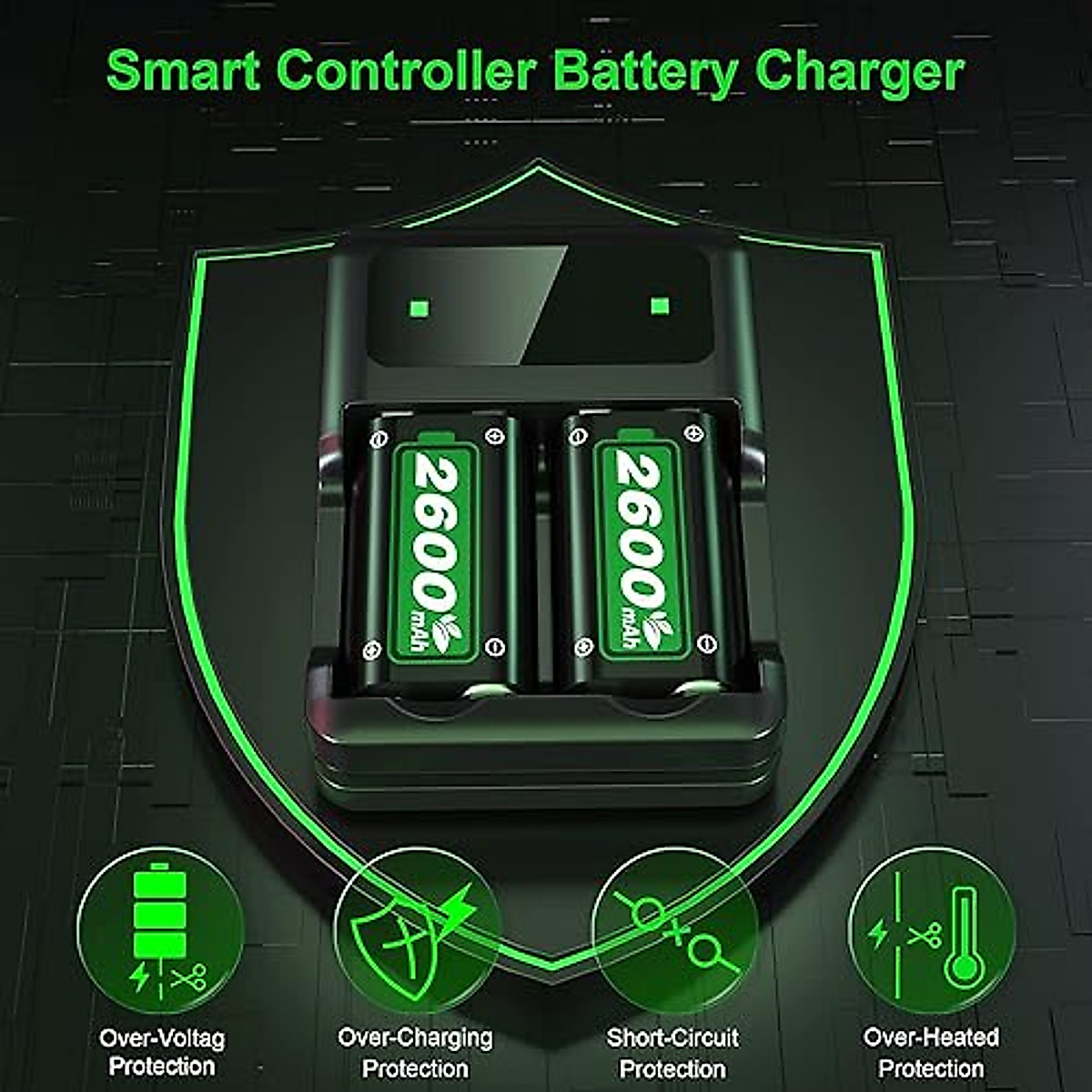 2023 Original - 2x2600mAh High Capacity Rechargeable Battery Pack for Xbox Controllers, WEGWANG Fast Charging Controller Battery Pack with Xbox One/Xbox Series X|S Xbox One S/Xbox One X Controller