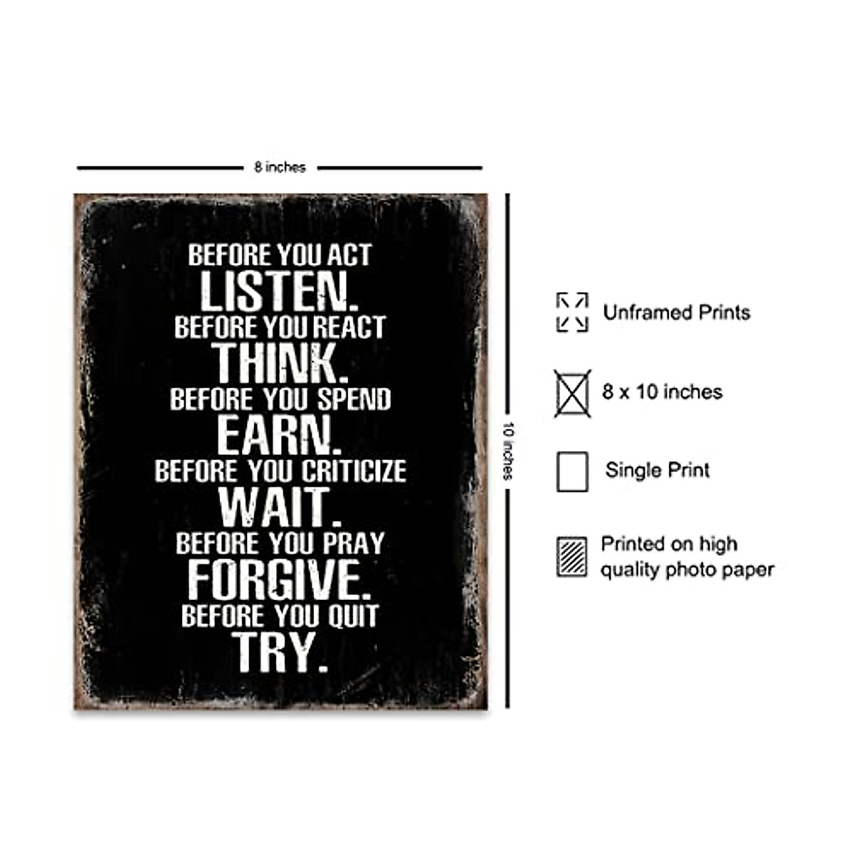 Inspirational Quotes Wall Art - Positive Quotes Wall Decor - Inspiring Quotes Wall Decor - Inspirational Gifts - Motivational Wall Art - Uplifting Sayings for Wall Decor - Motivational Posters