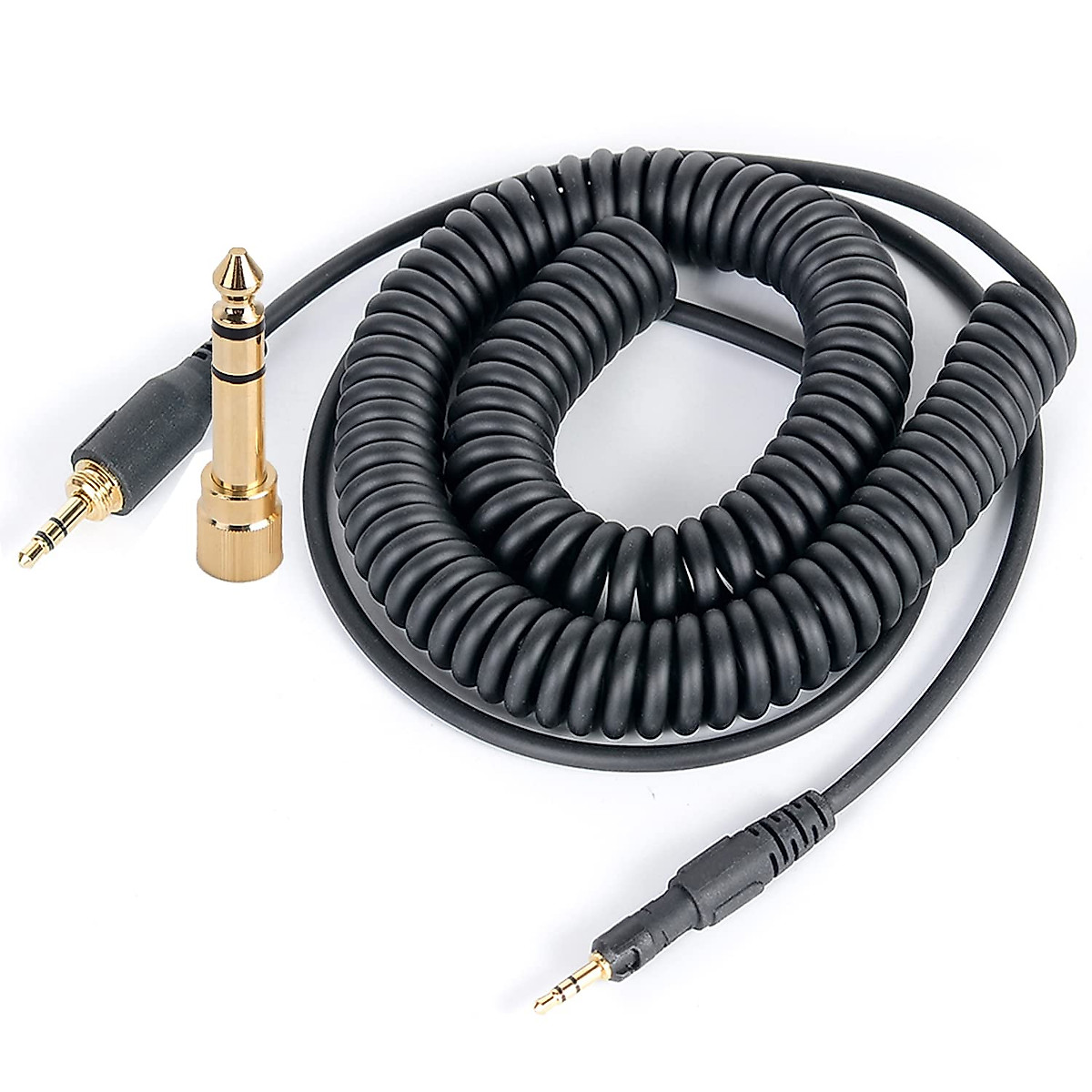 FAAEAL ATH-M50x Replacement Audio Cable,Coiled AUX Cord Compatible with Audio-Technica ATH-M40x M60x M70x Wired Headphones with 6.35mm (1/4") Adapter,14ft