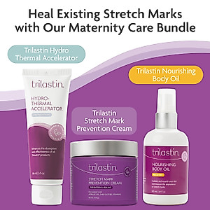 TriLASTIN Belly Oil (3.4oz) | Vitamin-Infused Stretch Mark Oil | Belly Oil for Expecting Mothers | Serum for Scars and Stretch Marks | Body Oil | Paraben-Free and Hypoallergenic