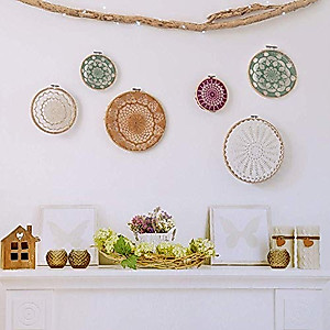 Caydo 7 Pieces 7 Sizes Embroidery Hoops Set 4 inch to 12 inch Bamboo Circle Cross Stitch Hoop Rings for Craft Sewing and Ornaments