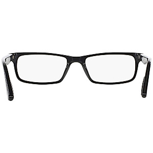 Ray-Ban RX5277 Rectangular Prescription Eyeglass Frames, Black/Demo Lens, 52 mm