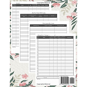 Bill Tracker: Monthly Bill Planner, Bill Tracker Journal, Monthly Bill Organizer & Payments Checklist Log Book, Flower Cover