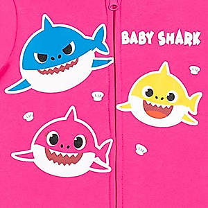 Pinkfong Baby Shark Little Boy Girl Kids Zip Up Cosplay Hoodie 6-6X Pink