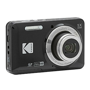Kodak PIXPRO Friendly Zoom FZ55 Digital Camera (Black) Bundle with Case for Compact Cameras, and Kodak 32GB Class 10 UHS-I U1 SDHC Memory Card (3 Items)