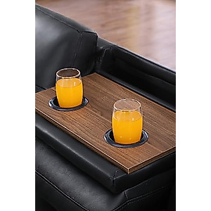 PVWIIK Modular Sectional Sofa Set, Modern L Shaped Sectional Sofa Set with Storage Ottoman & 2 Pillow, 2 Cup Holders, 6 Seat Sofa Couch Set for Living Room, Office, Apartment (Faux Leather, Black)