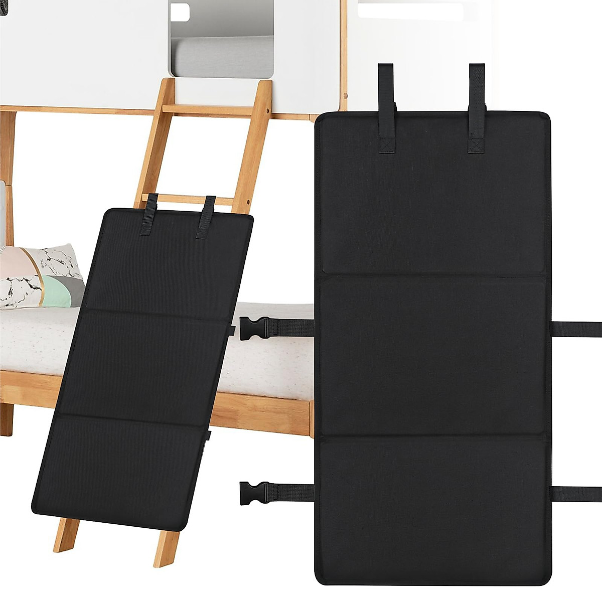 joqepy Bunk Bed Ladder Pads, Bunk Bed Ladder Cover for Kids to Prevent Kids from Climbing, Suitable for Attic Stairs, Bunk Bed Stairs,Swimming Pool Stairs.(Black)