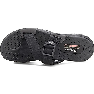 Skechers Women's Reggae-Quick Hello Sport Sandal, Black/Black, 8