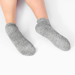 Culeotah Pilates Socks for Women Yoga Non Slip Hospital Socks with Grippers for Women Grippy Sticky Socks