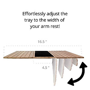 Nord Eagle Bamboo Sofa Arm Tray Table Arm Rest Protector Universal Drink Holder Side Table Couch Remote Caddy