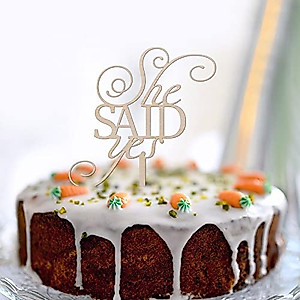 She Said Yes Engagement Wedding Caketopper Personalised Wedding Party Decor Bride To Be Mr & Mrs Figures Engagement Gifts Rustic Wood