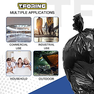 Large Contractor Trash Bags 40-45 Gallon - 100 Count Heavy Duty Black Garbage Bags Unscented Thick Commercial Trash Can Liners for Construction Industrial Yard Outdoor Lawn and Leaf