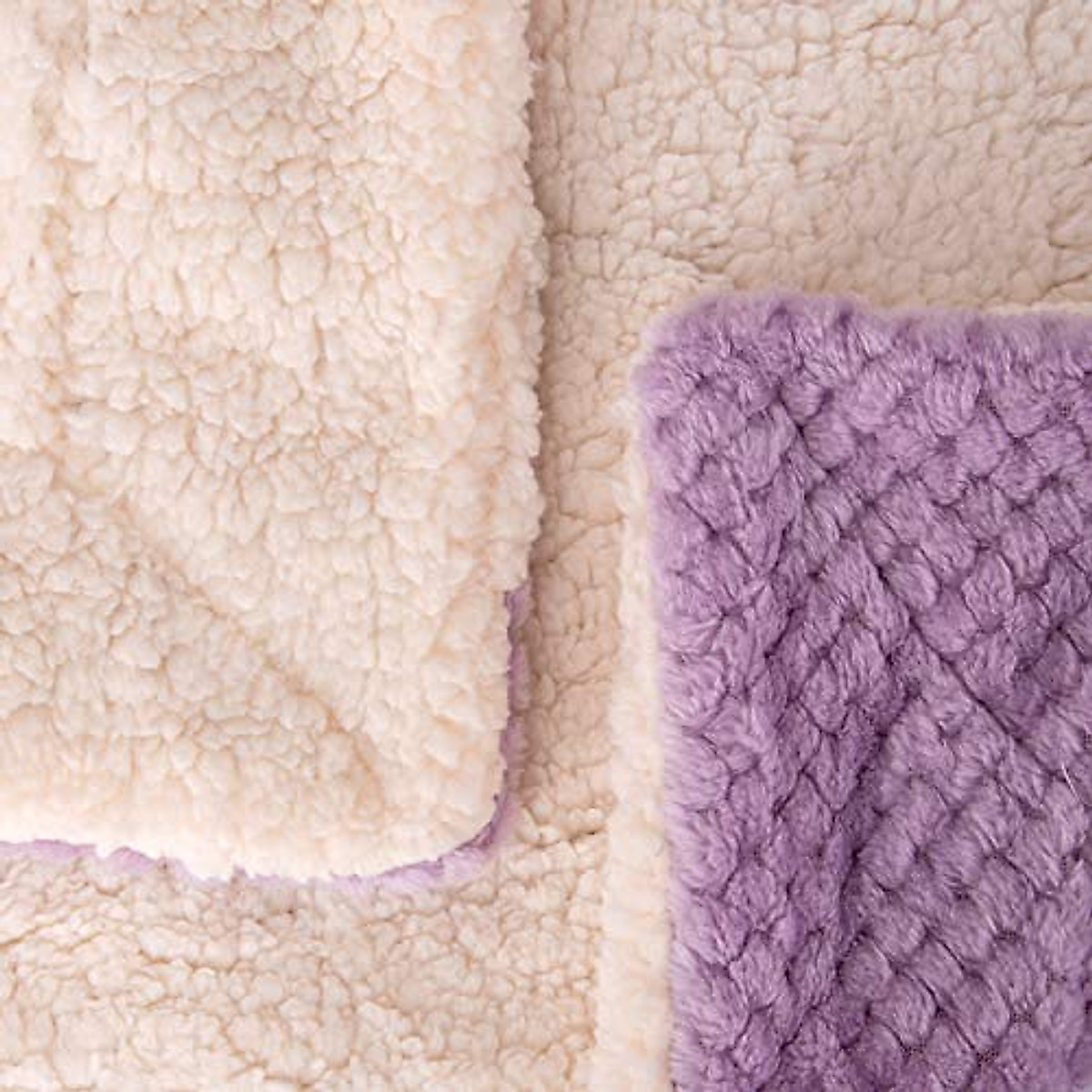 Fuzzy Dog Blanket or Cat Blanket or Pet Blanket, Warm and Soft, Plush Fleece Receiving Blankets for Dog Bed and Cat Bed, Couch, Sofa, Travel and Outdoor, Camping (Blanket (32" x 40"), DW-Lavender)
