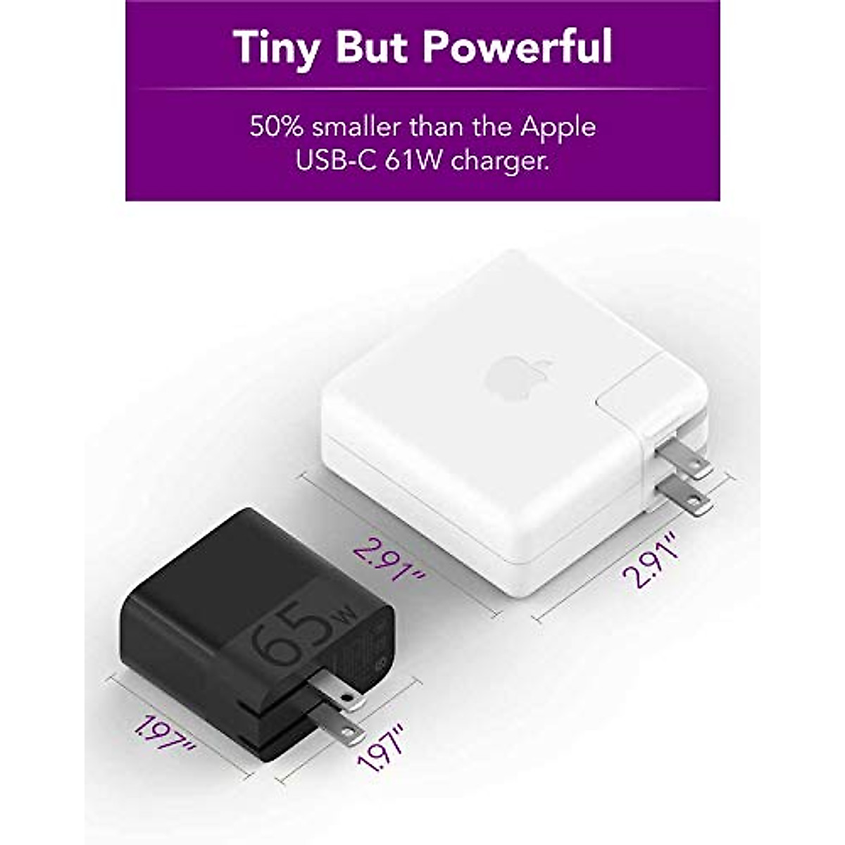 ZMI zPower Turbo 65W USB-C PD Laptop Charger Power Adapter Compatible with Laptops Chargeable via USB-C (Not Compatible with Legacy Models with Barrel Charging Ports) - Black