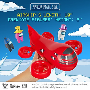 P.M.I. Exclusive Among Us Toys Set | Red Airship & 3 Unique Collectibles | Featuring Pink Crewmate in Muenster Hat | Perfect for Kids & Fans