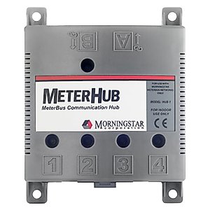 Morningstar MeterHub (HUB-1) - Enables up to 15 Morningstar Products, Meters, and Accessories to Connect Over a Single MeterBus Network - Wall or DIN Rail Mounting, Features 5 Status LED Indicators