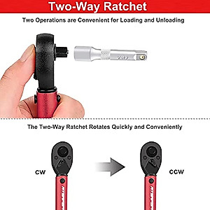 ATsafepro 3/8 Inch High Precision Torque Wrench, Red and Black, Chrome Vanadium Steel