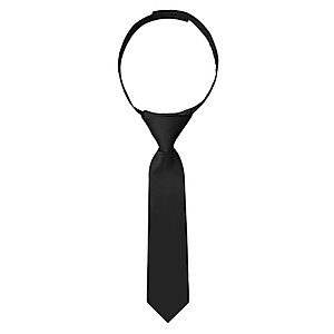 Jacob Alexander Infant's Toddler's 8" Pretied Solid Color Hook and Loop Band Tie (Black)