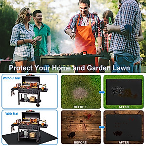 KOYLIM Under Grill Mats for Outdoor Grill - 60 × 45 inches Deck and Patio Protector Double-Sided Fireproof Mat - Oilproof Waterproof BBQ Mat for Under BBQ - Fire Pit Pads Indoor Floor Fireplace Mat