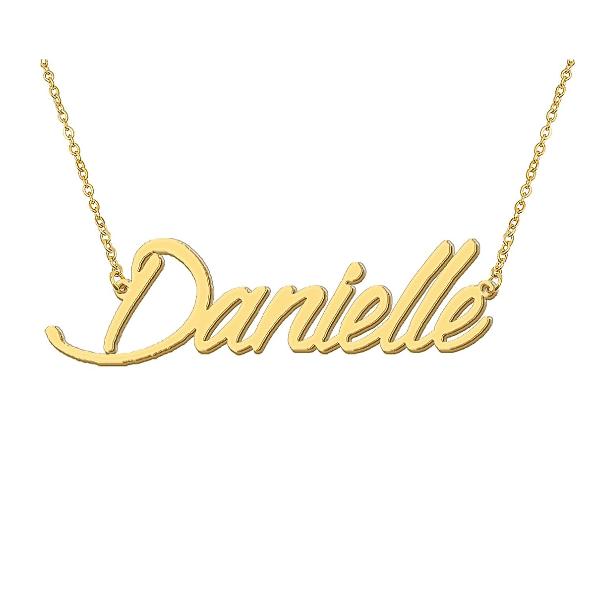 Aoloshow Danielle Name Pendant Necklace 18k Gold Plated Layer Choker Name Necklace Stainless Steel Jewelry for Familys