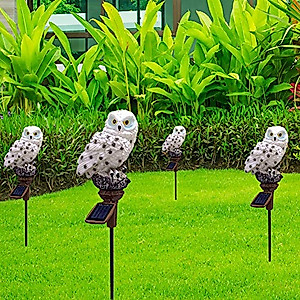 sknonr Solar Lawn Light 2pcs Waterproof LED Owl Shape Outdoor Courtyard Lawn Lighting Home Garden Courtyard Decoration 45x10.5x7.5cm