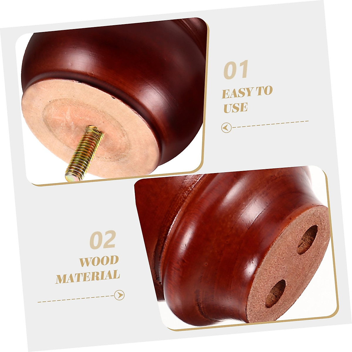 Yardenfun 2pcs Table Legs Desk Legs Furniture Legs Small Table Leg Wood Couch Legs Wooden Sofa Feet Small Furniture Wooden Leg Wooden Dresser Leg Extenders 8 Cm Solid Wood Sofa Legs