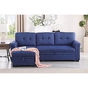 Lilola Home Lucca Sectional Sleeper Sofa - Versatile Sleeper Couch & Sofa Bed with Storage - Comfortable Couch with Storage, Small Sleeper Sofa counch