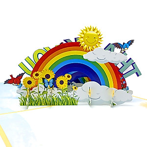 MeeSunnie Thank You Pop Up Card, 3D Colorful Greeting Card, Confetti Thankful Card Flower for Retirement, Thinking Of You, Grateful, Gratitude, Love Mom Friend Teacher Nurse Boss Co-Worker