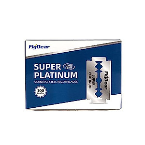 100 Count Double Edge Razor Blades - Men's Safety Razor Blades for Shaving - Platinum Stainless Steel Double Razor Shaving Blades for Men for a Smooth Clean Shave