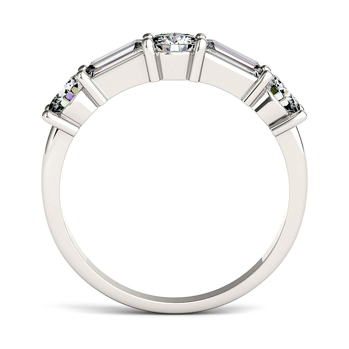 Moissanite by Charles & Colvard 5x2mm Straight Baguette Fashion Ring-size 9 1.15cttw DEW