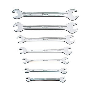 Capri Tools Super-Thin Open End Wrench Set, Metric, 6 to 19 mm, 7-Piece (11850-7MRK)