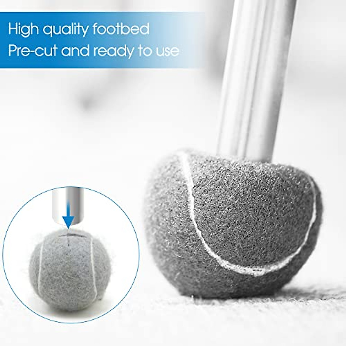 UOWGA 4PCS pre-Cut Tennis Balls, pre-Cut Walker Tennis Balls for Walkers, Furniture Legs Universal Glide Ball, Floor Protection，Grey