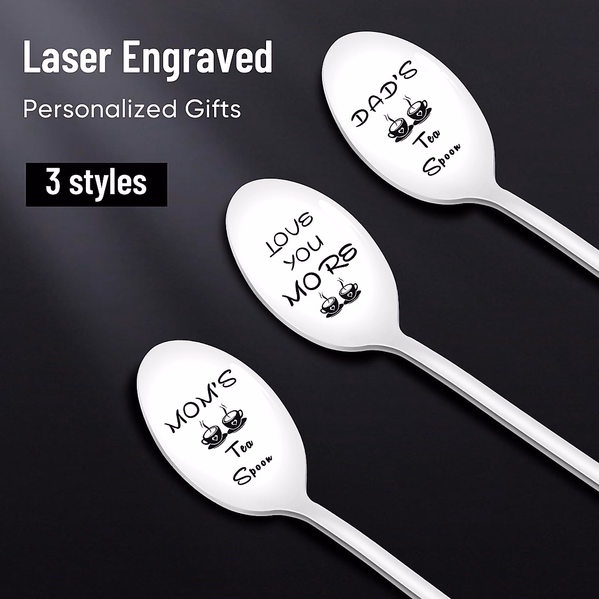 Ice Tea Spoon Gifts for Mother, 9-Inch Engraved long Coffee Spoon Funny Gifts for Mother's Day, Mother's Birthday Gifts, Christmas Stocking Stuffers