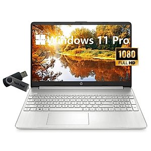 HP 15 Business Laptop Computer, 11th Gen Intel Core i5-1135G7, 15.6" FHD IPS Display, Windows 11 Pro, 12GB RAM, 512GB SSD, AC Smart pin, Wi-Fi, Bluetooth, HDMI, Tech Deal USB