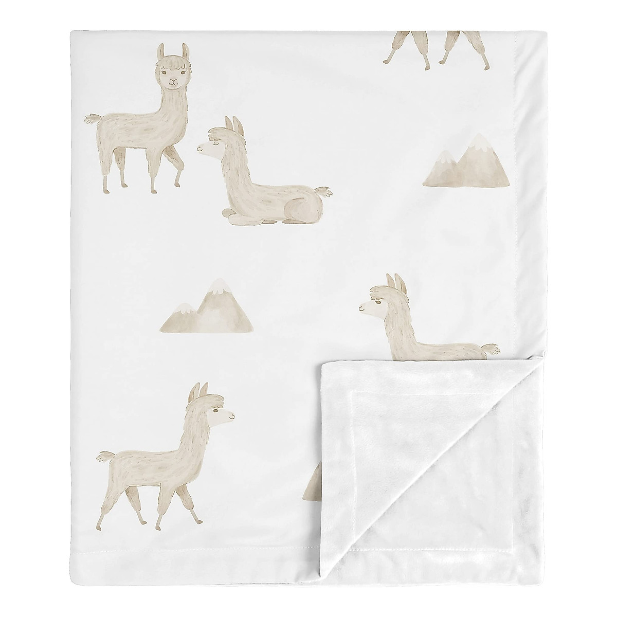 Sweet Jojo Designs Boho Llama Baby Boy Girl Blanket Receiving Security Swaddle for Newborn Toddler Nursery Gender Neutral Beige Taupe Tan Bohemian Southwest Aztec Watercolor Mountain Cactus Farmhouse