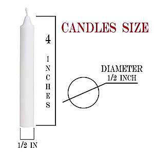 100 pcs Bulk White Candles for Christmas Tree - Angel Chime Decorations - Christmas Pyramids Carousel - 4-inch X 1/2-inch Diameter - 1.5 Hour Burn Time. Unscented