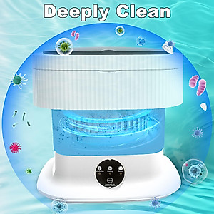 Portable Washing Machine, 13L Mini Foldable Small Washer with Spin Dry, 2 in 1 Portable Washing Machine Lavadora Deep Cleaning for Baby Clothes, Socks Apartments Dorm RV Camping Travel, Blue